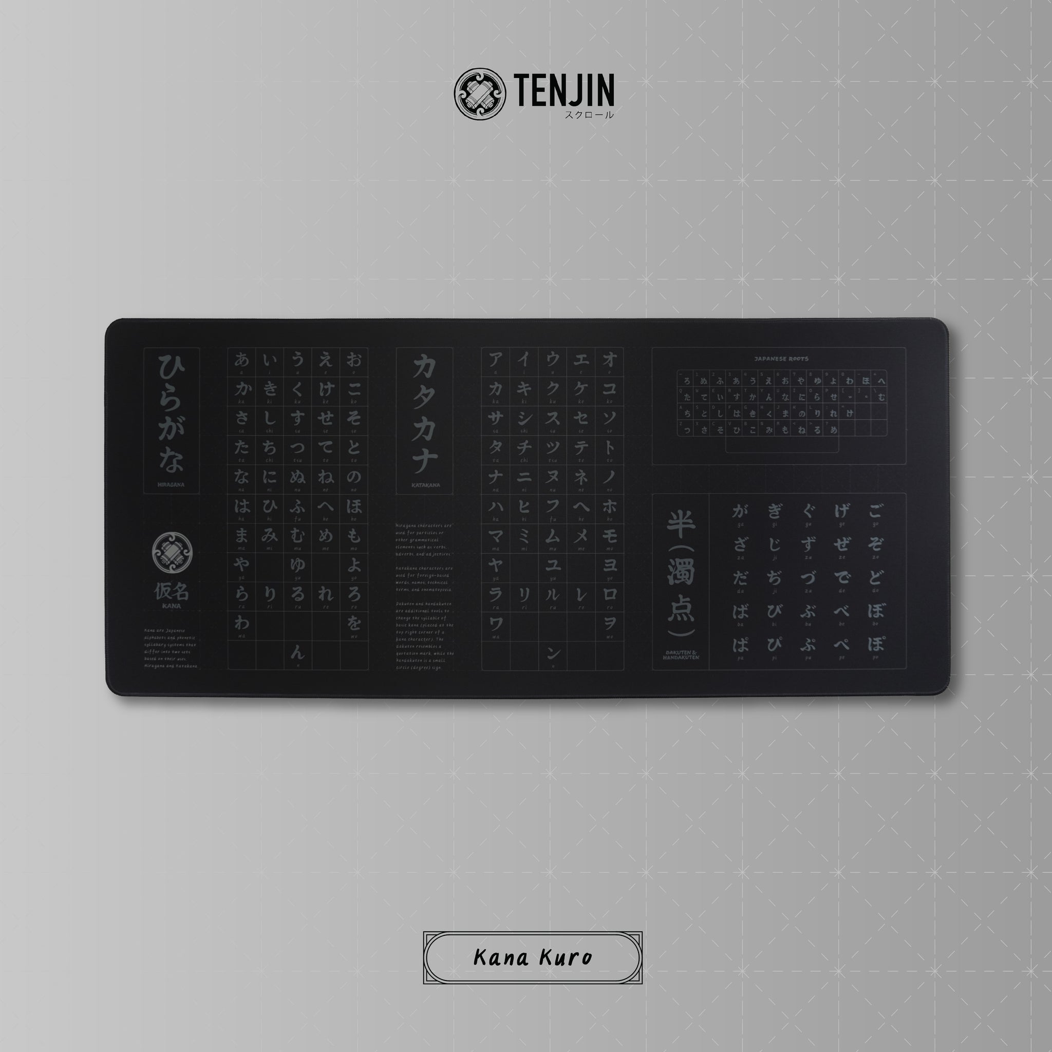 Tenjin Scrollworks - KANA Deskmat – Tenjin Style & Scrollworks