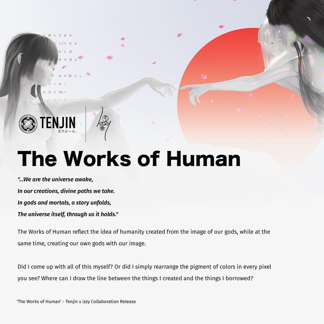 Tenjin Scrollworks x izzy - THE WORKS OF HUMAN Deskmat – Tenjin Style & Scrollworks
